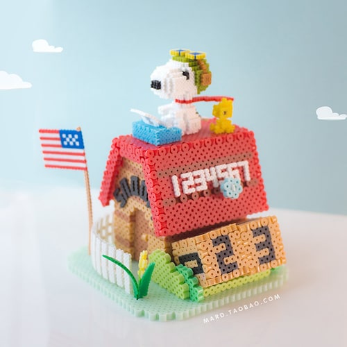 Snoopy House 3D Perler Bead Pattern Tutorial - Etsy