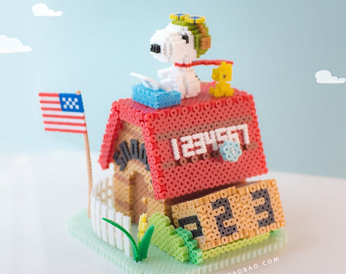 Snoopy House 3D Perler Bead Pattern Tutorial - Etsy