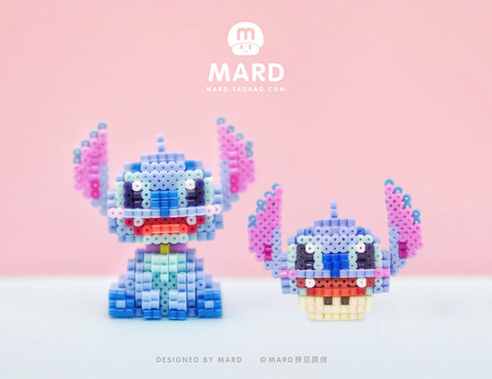 Set of 2 Stitch 3D Perler Bead Pattern Tutorial - Etsy