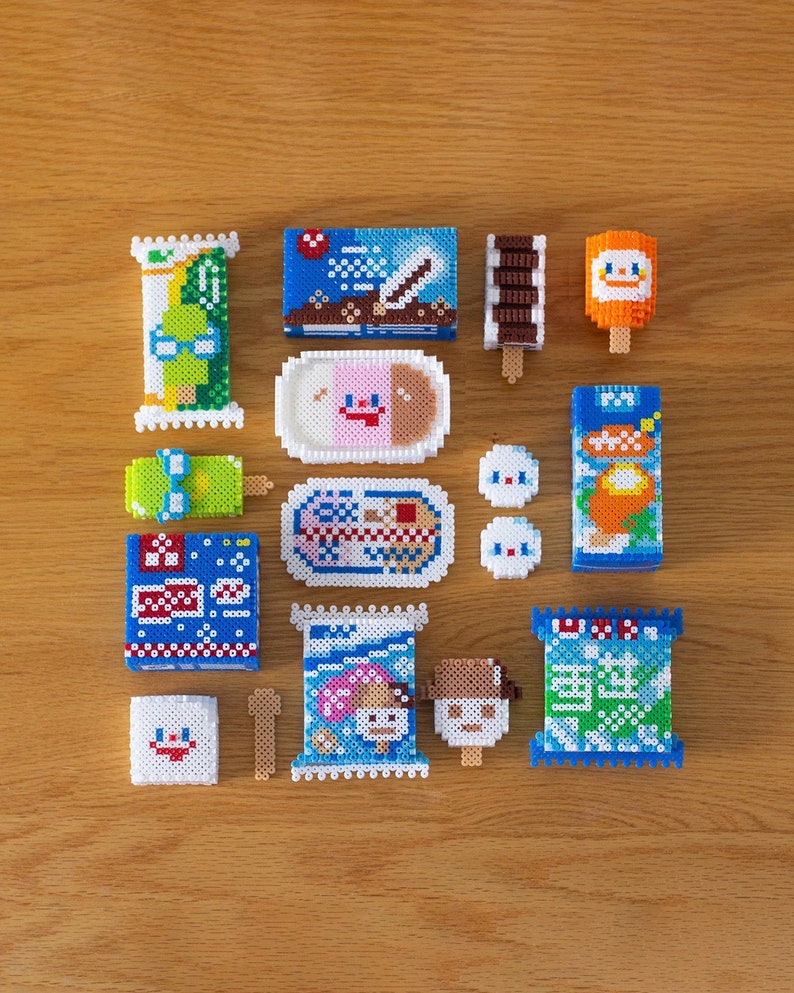Set of 7 Ice Cream Dessert 3D Perler Bead Pattern Tutorial - Etsy