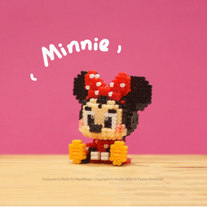 DIY Disney Mickey & Minnie Mouse 3D Perler Bead Pattern | Etsy