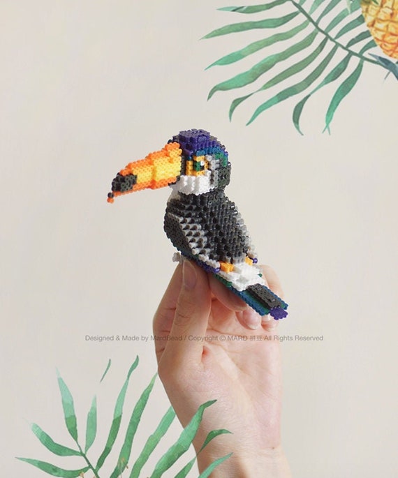 Toucan 3D Perler Bead Pattern Tutorial | Etsy
