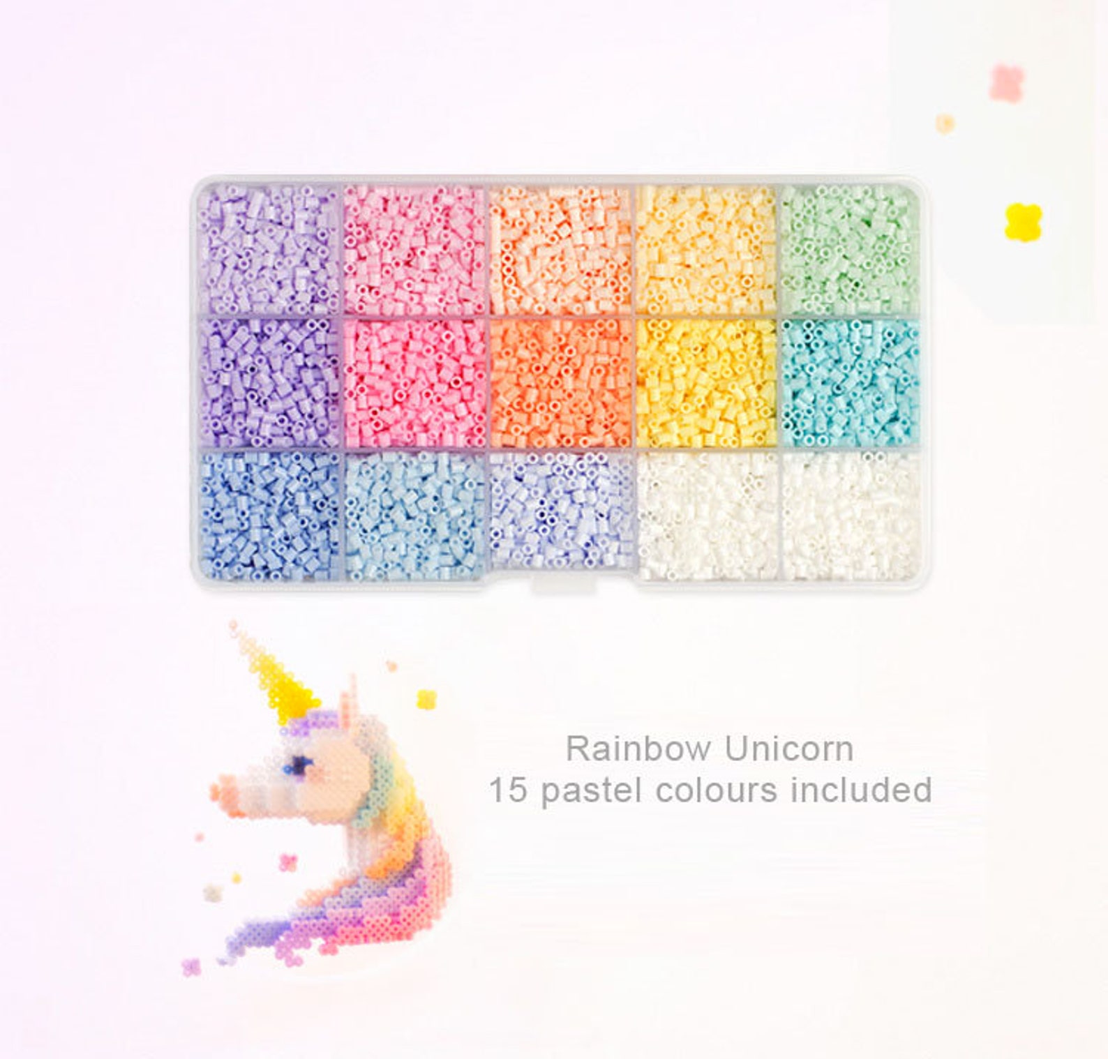 DIY Rainbow Unicorn 3D Perler Bead Pattern Tutorial - Etsy