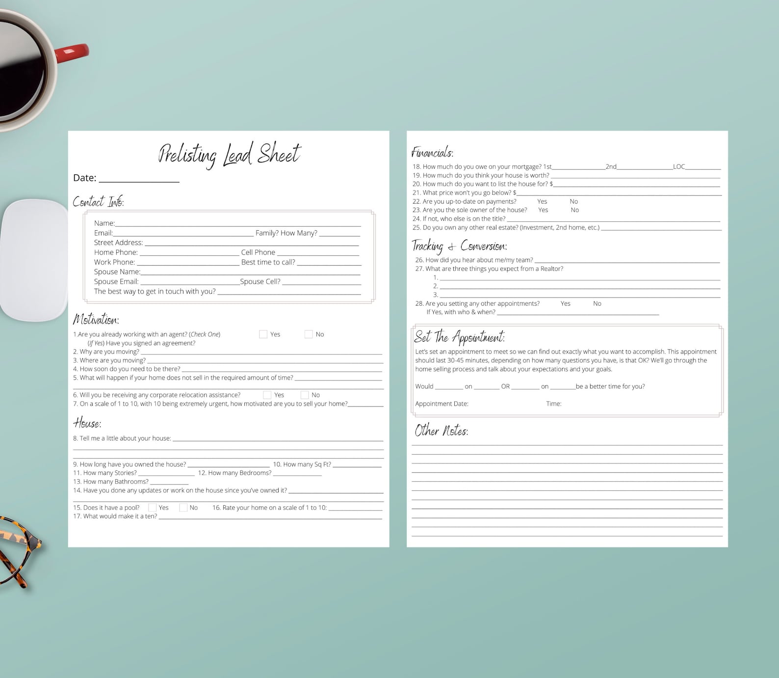 Seller Intake Form - Realtor Form/script - Etsy