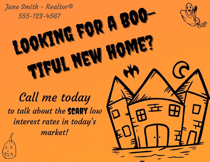 Real Estate Halloween Post Card/social Media Design - Etsy