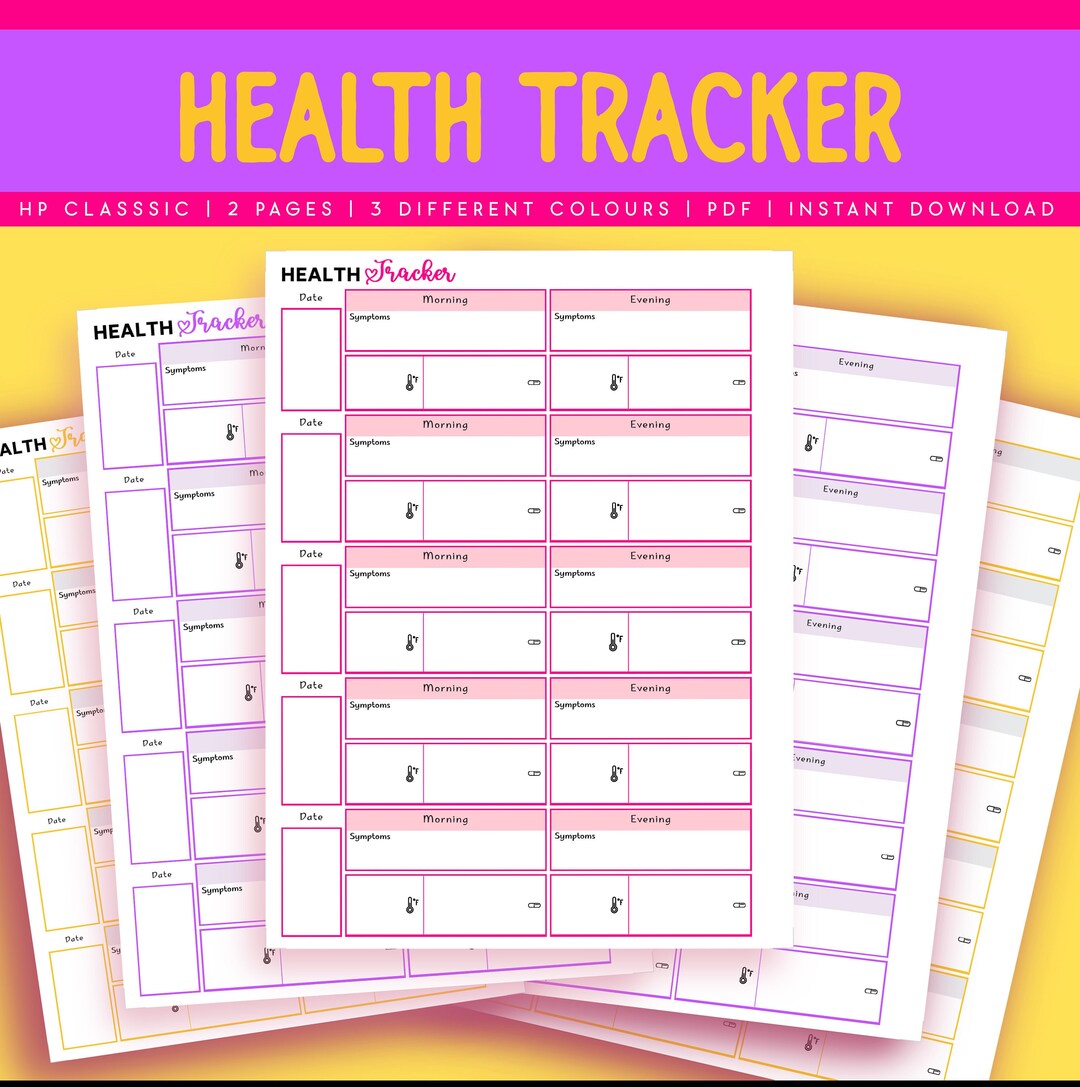 Health Tracker Printable HP Classic Digital Download Planner - Etsy