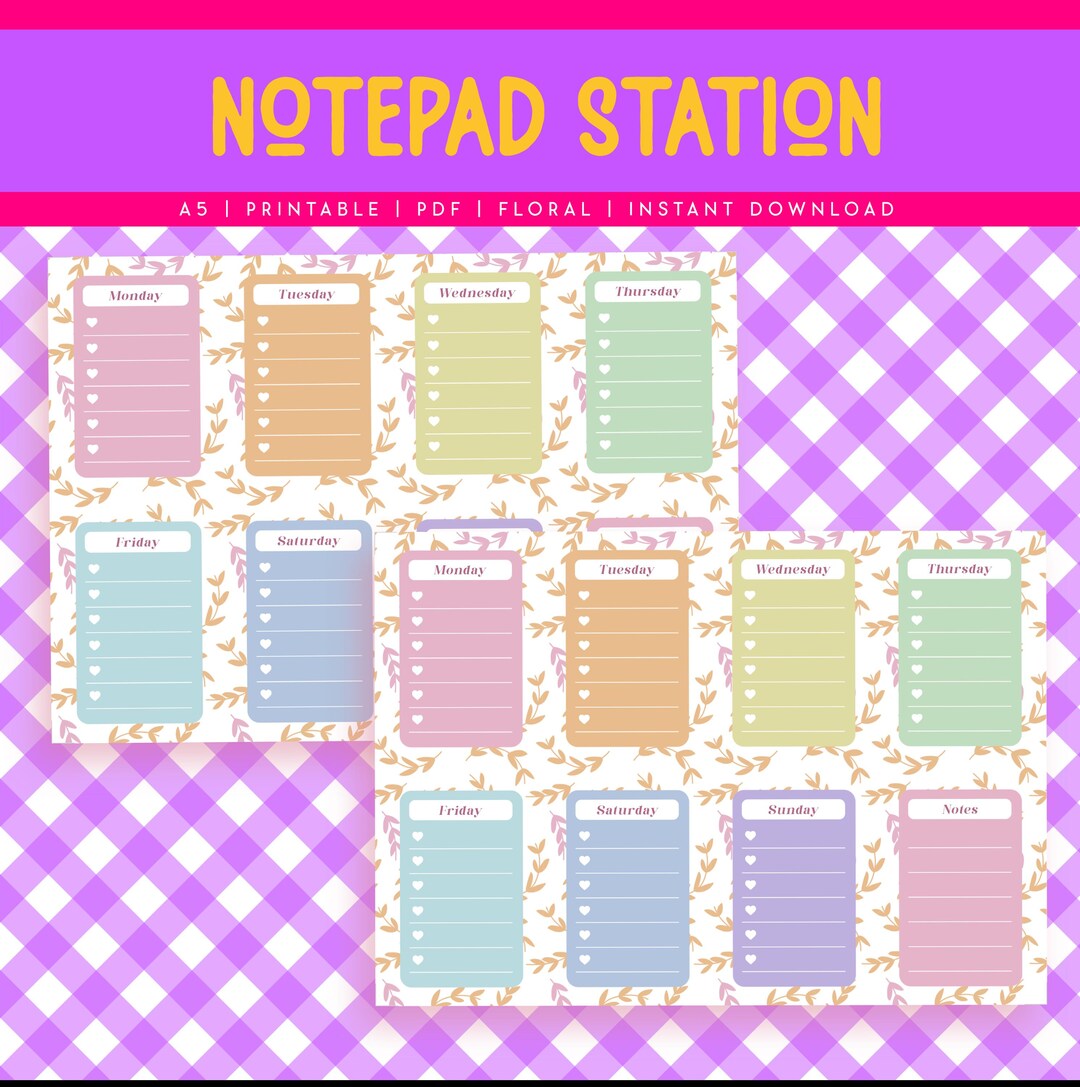 Floral Weekly Planner: Pastel To-do List, A5 Printable (PDF) - Etsy