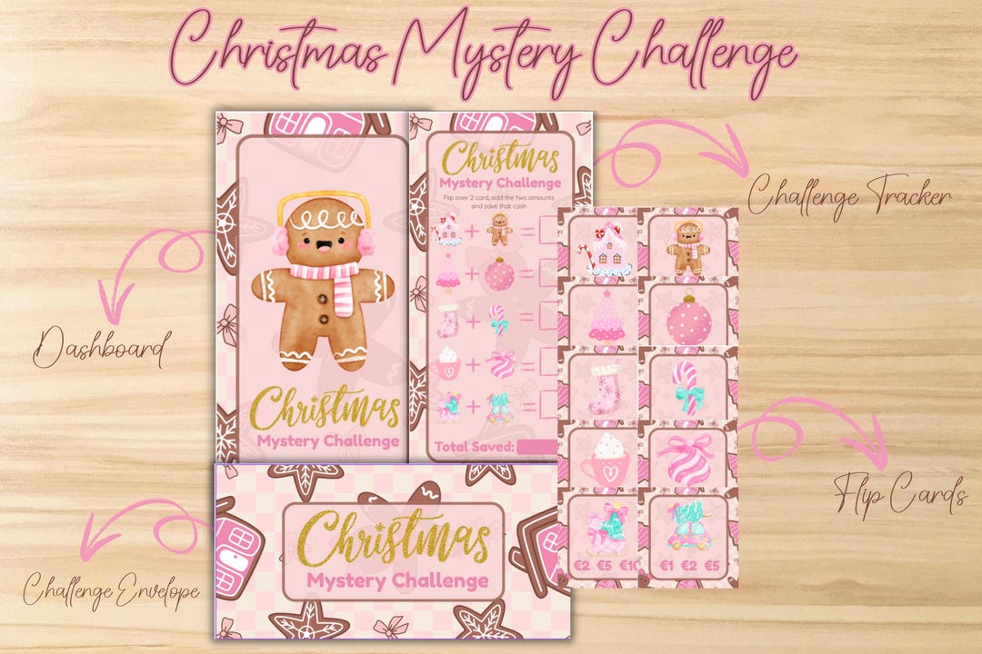 Mystery Savings Challenge | Pink Christmas Holiday Cash Stuffing Game ...