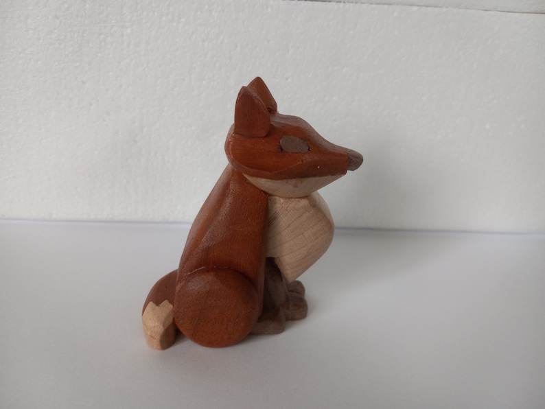 Hand-carved Wooden Fox Figurine - Etsy