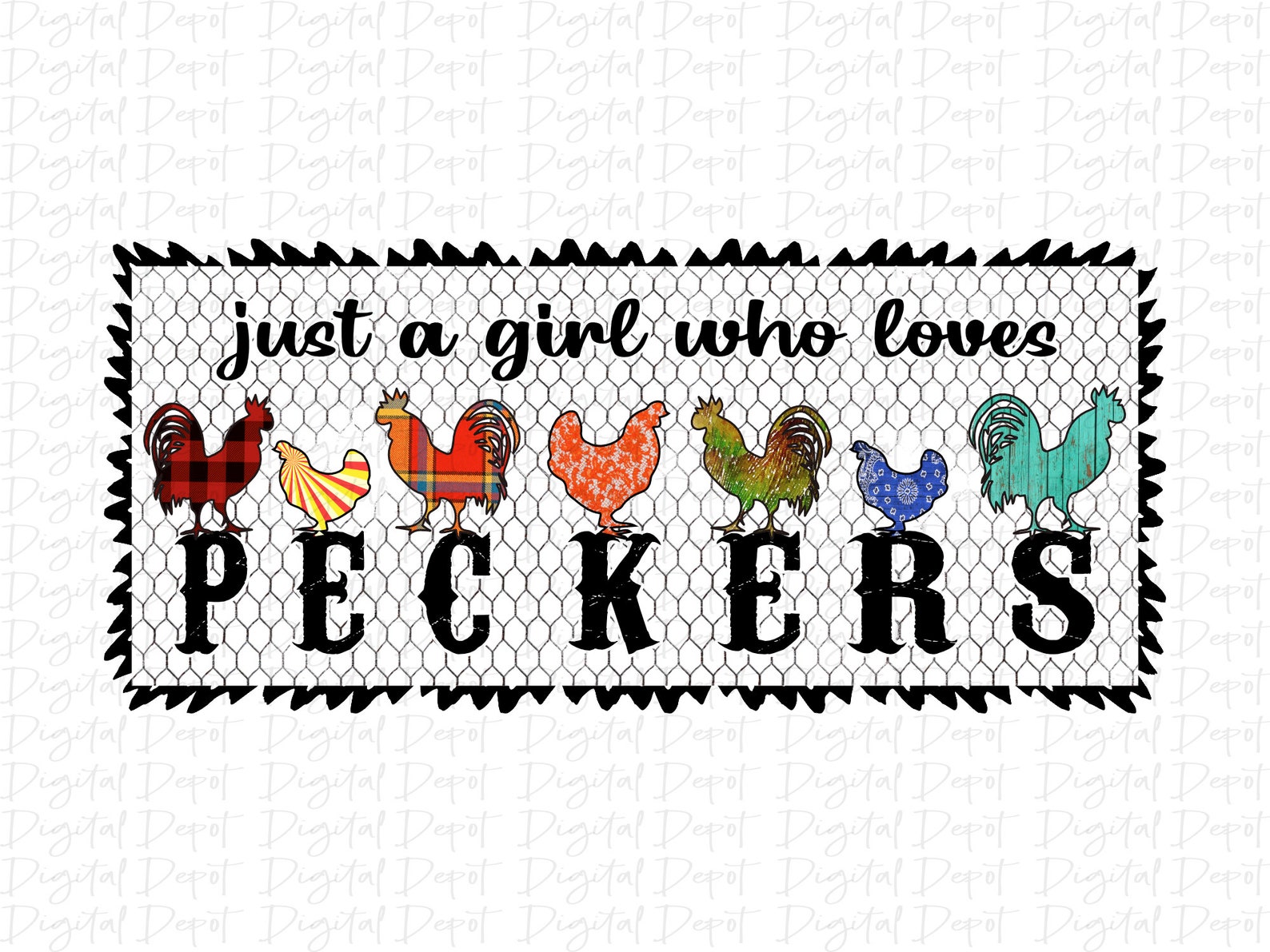 Just A Girl Who Loves Peckers Png Chicken Png Sublimation Etsy Uk