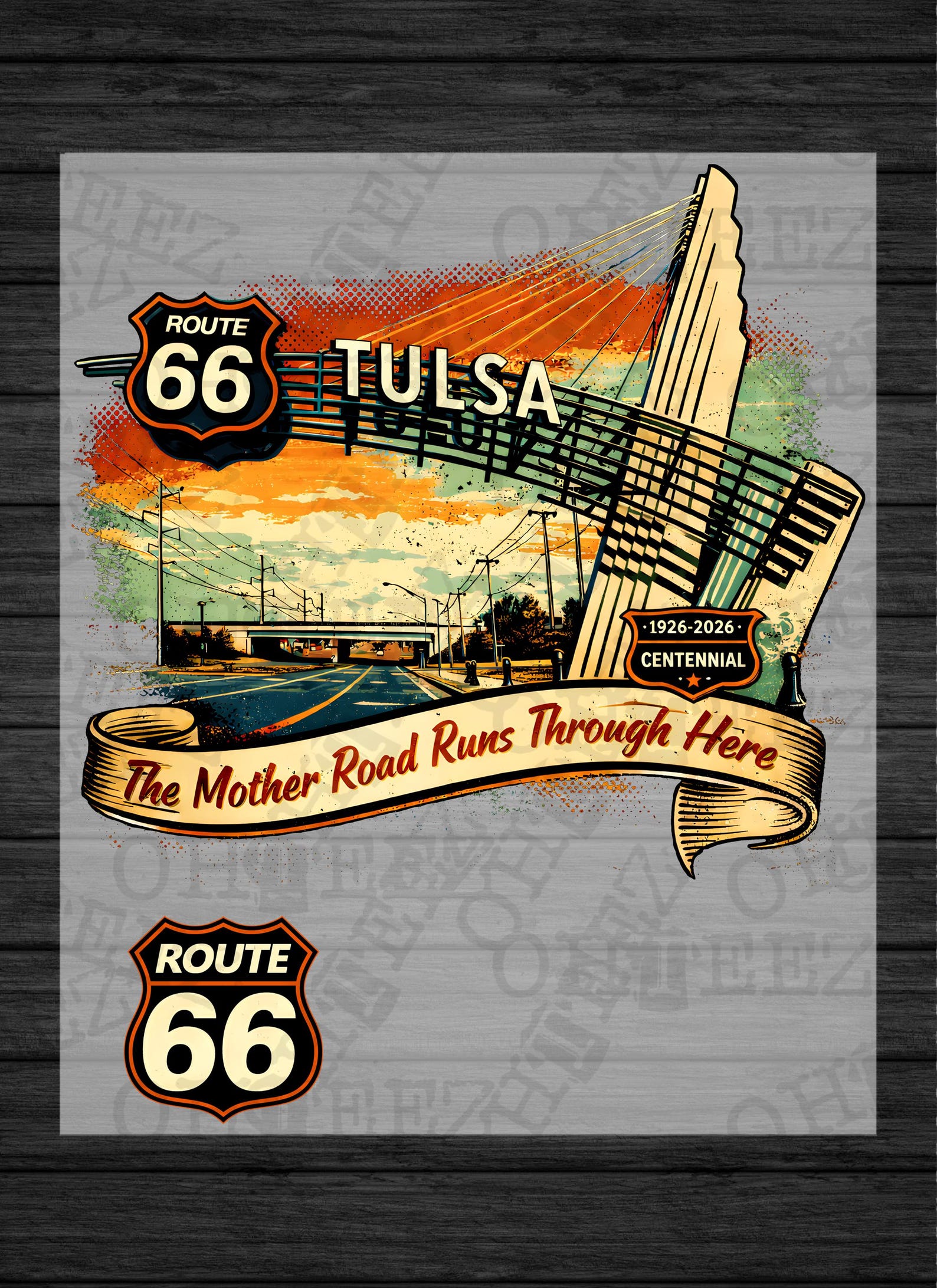 Route 66 Tulsa Centennial DTF Transfer | Mother Road Retro Design - Etsy