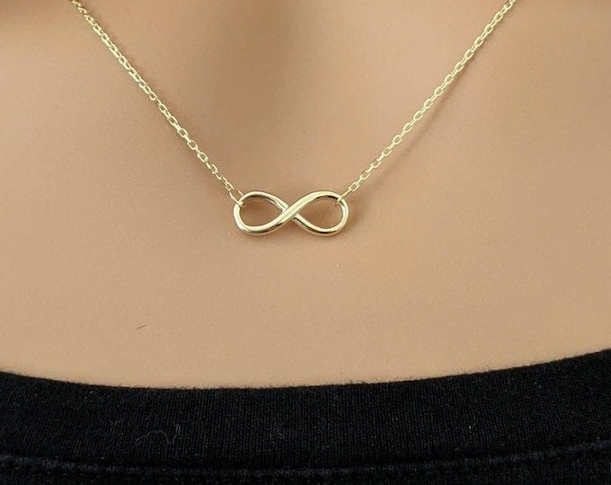 Infinity Necklace - 14K Solid Gold and 925 Sterling - Symbol of ...