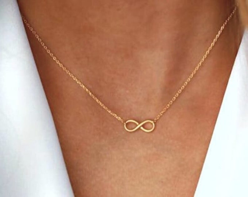 Infinity Necklace 14K Solid Gold and 925 Sterling Symbol of Infinite ...