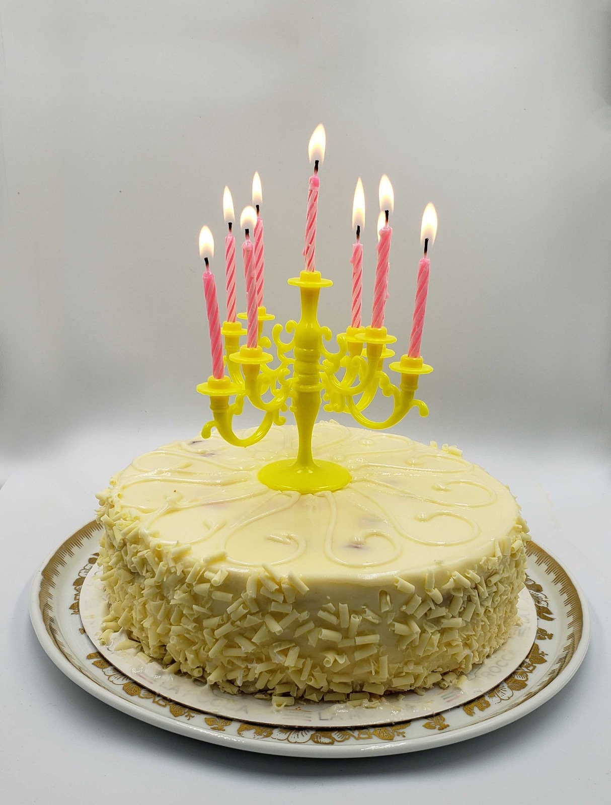 Candelabra Cake Topper With Candles Available in 10 Colors - Etsy