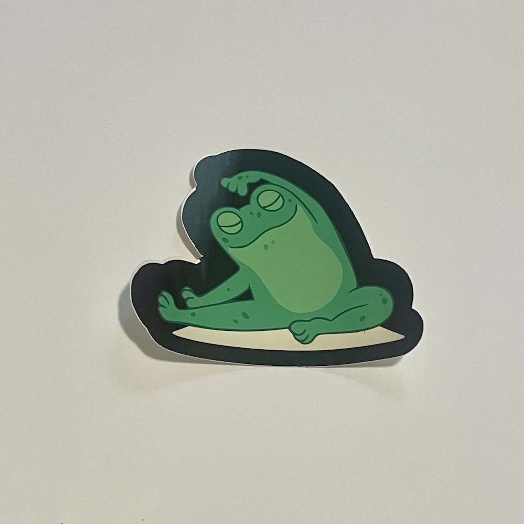 Frog in Yoga Pose Sticker - Etsy