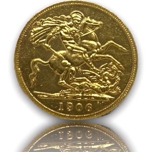 Gold Coin, King Edward VII British Full Sovereign Gold Plated Coin ...