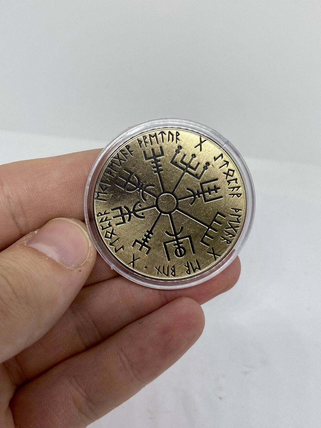 Viking Celtic Coin Collectable, Vegvisir Wayfinder Commemorative Coin ...
