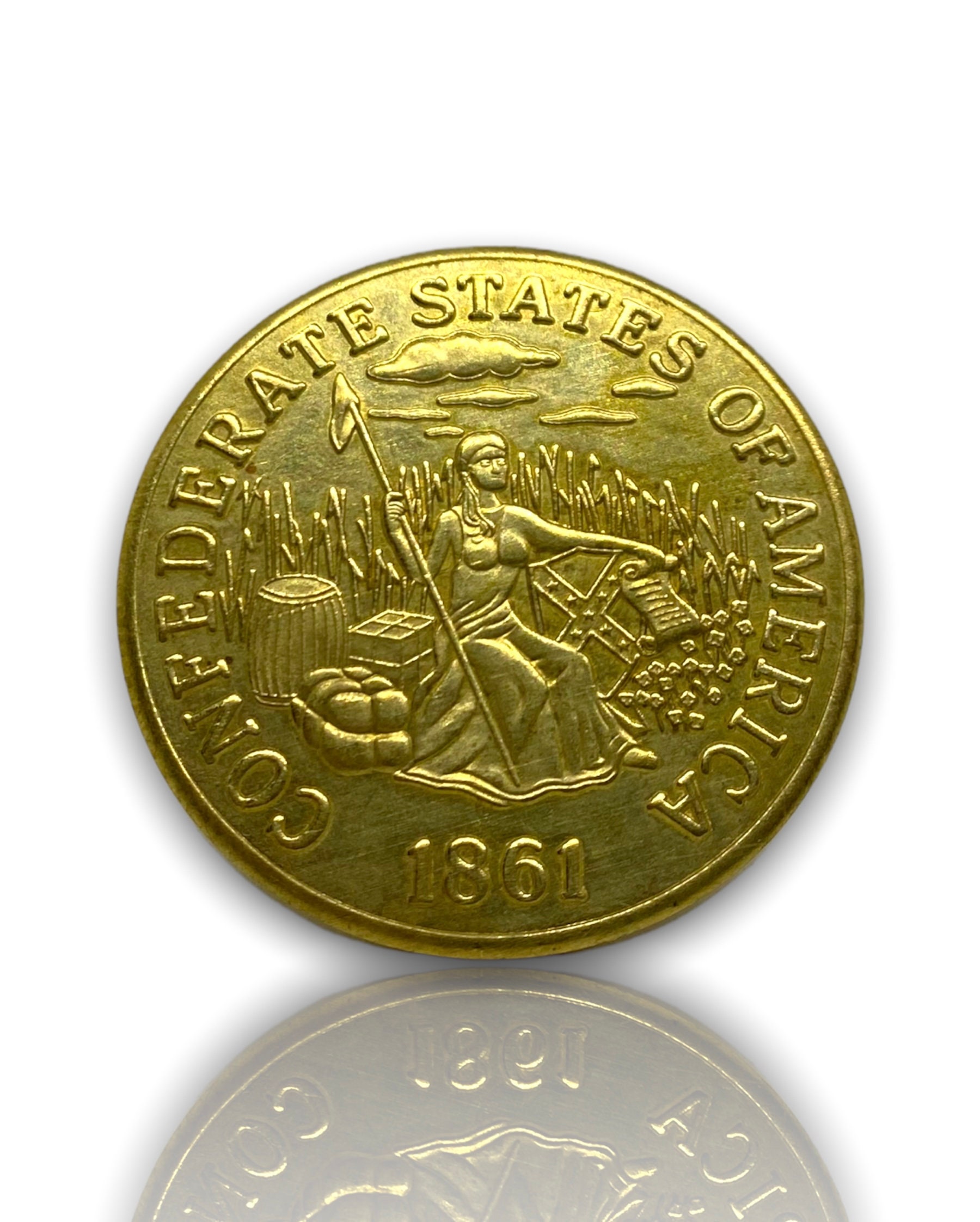 CSA United States of America 20 Dollars Gold Coin 1861, Brass Metal ...