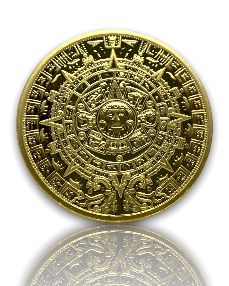 Gold Aztec Calendar - Gold Plated Coin REPLICA 1pcs Mexican Gold - Etsy