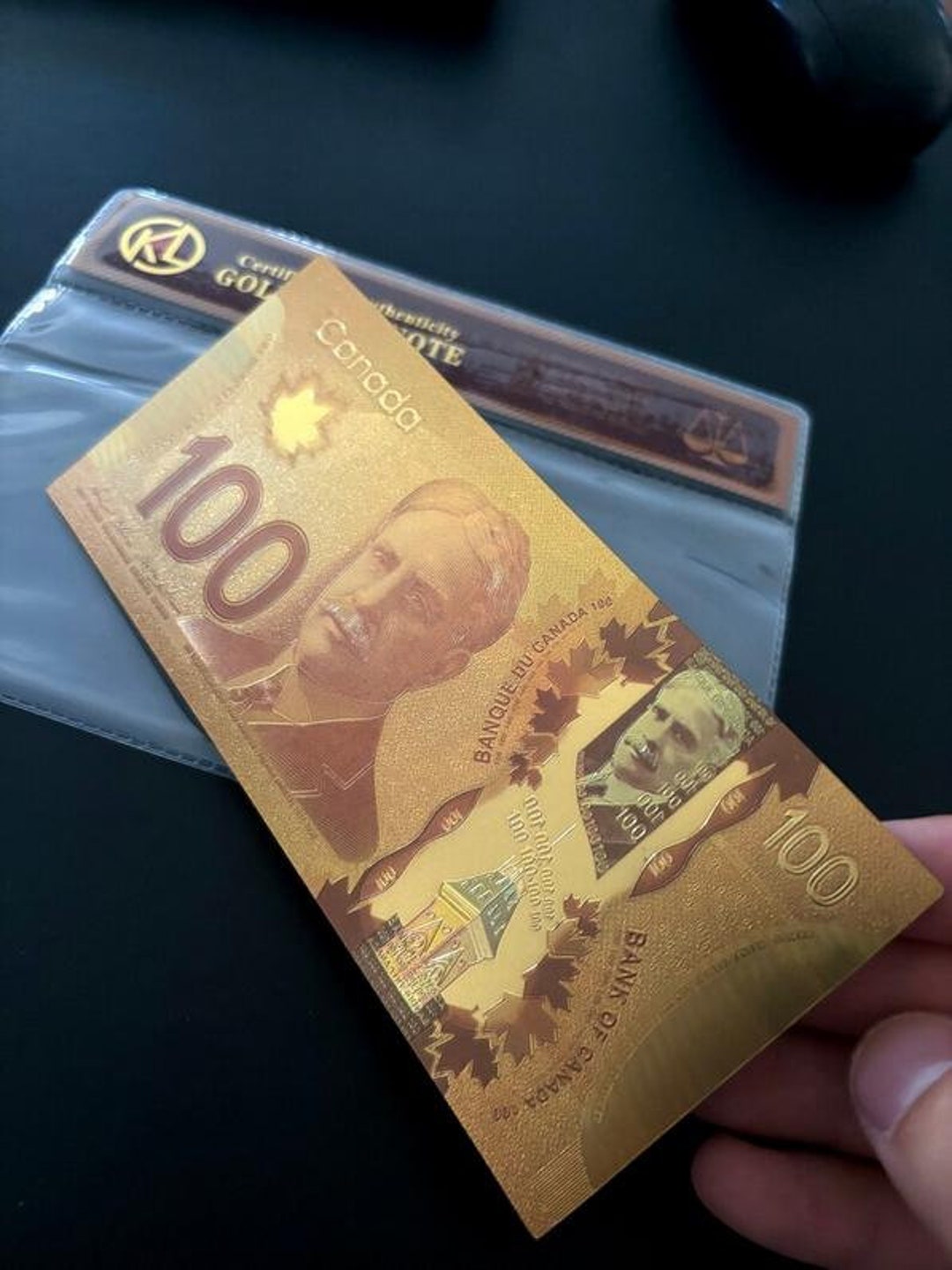 Canadian Dollars 100 Note Gold Banknote Collectible Banknote CAD ...