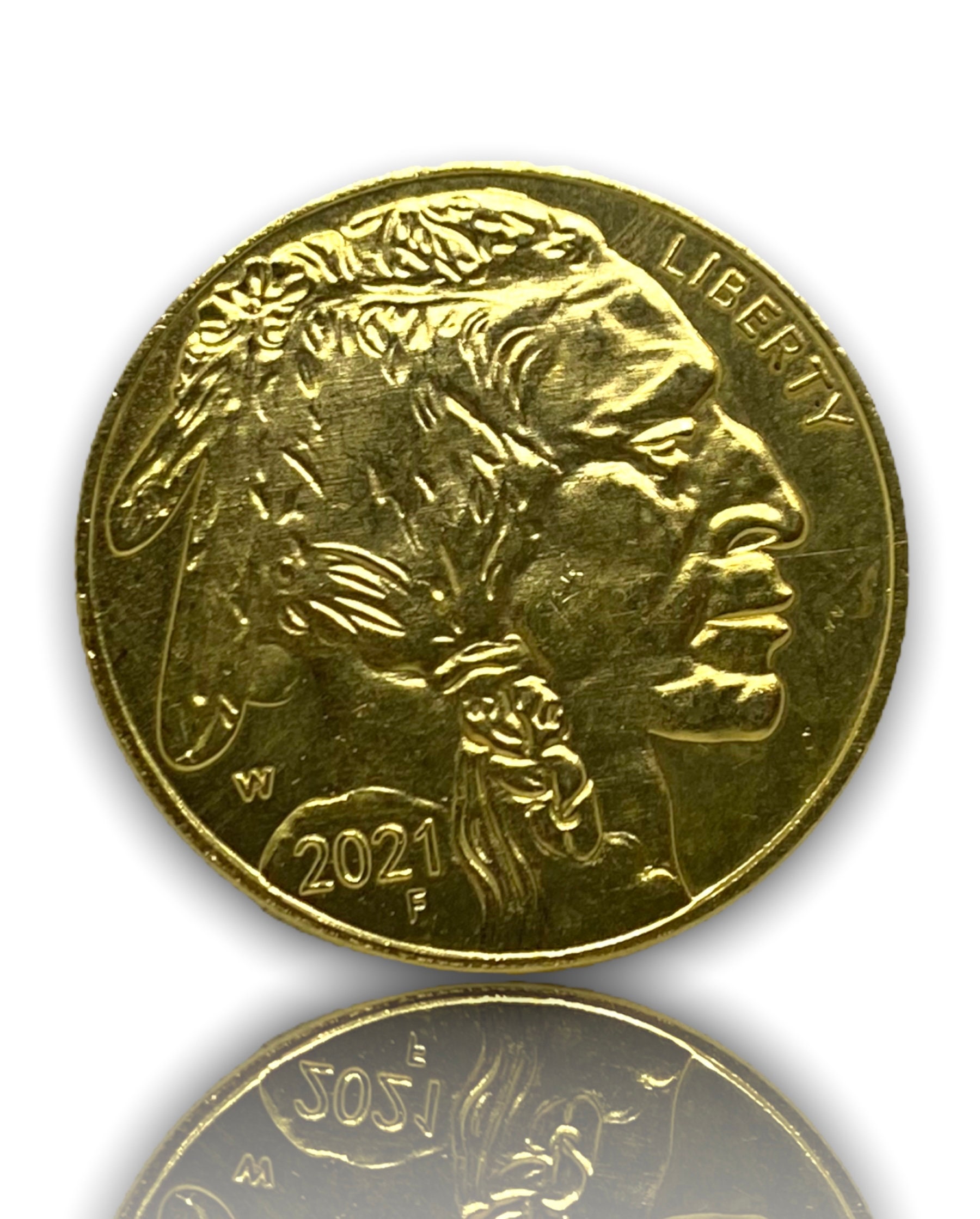 Gold American Buffalo 1 Oz 50 Dollars Copy Coin REPLICA Gold Plated 24k ...