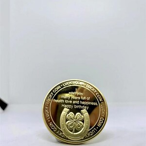 Gold Happy Birthday Lucky Coin, Gold Plated Coin 1pcs, Beautiful Gift ...