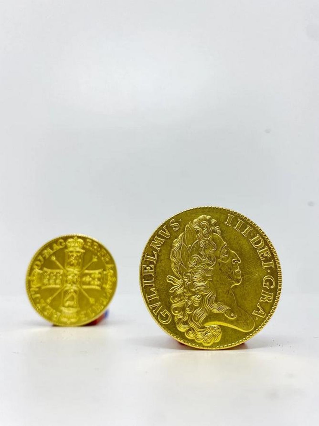 Gold Coin, 1 Guinea William III 2nd Bust 1697-1701 Gold Plated REPLICA ...