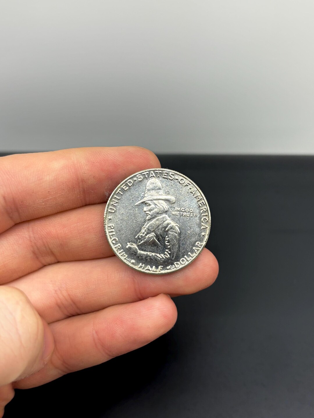 Silver-plated Pilgrim Half Dollar Coin | 1620 Mayflower Commemorative ...