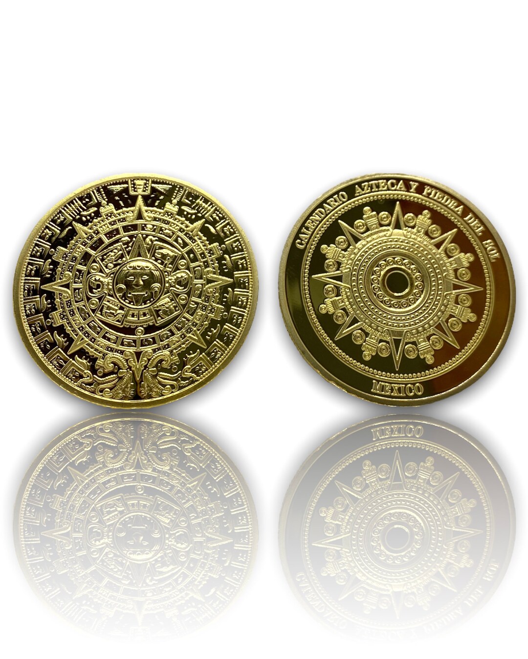 Gold Aztec Calendar - Gold Plated Coin REPLICA 1pcs Mexican Gold - Etsy
