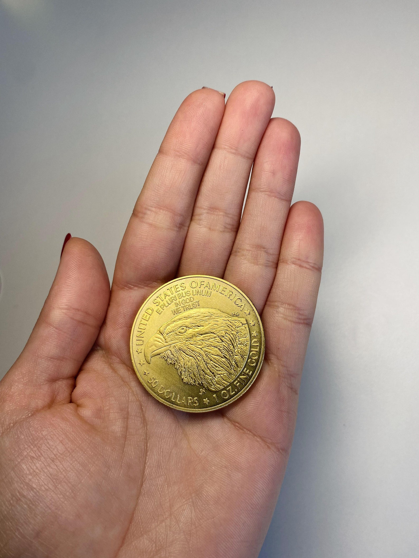 Gold Plated Coin American Eagle 1 Oz 50 Dollars Coin REPLICA Gold ...