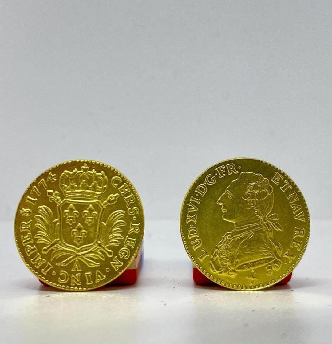Gold Coin 1 Louis D'or - Louis XVI 1774, France Sovereign Gold Plated ...