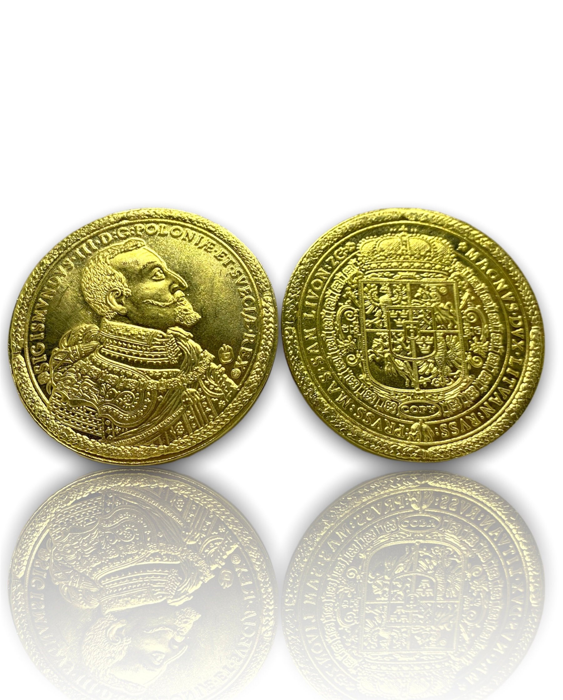 Poland 100 Ducat Gold Plated Coin 1621 King Sigismund III REPLICA 1pcs ...