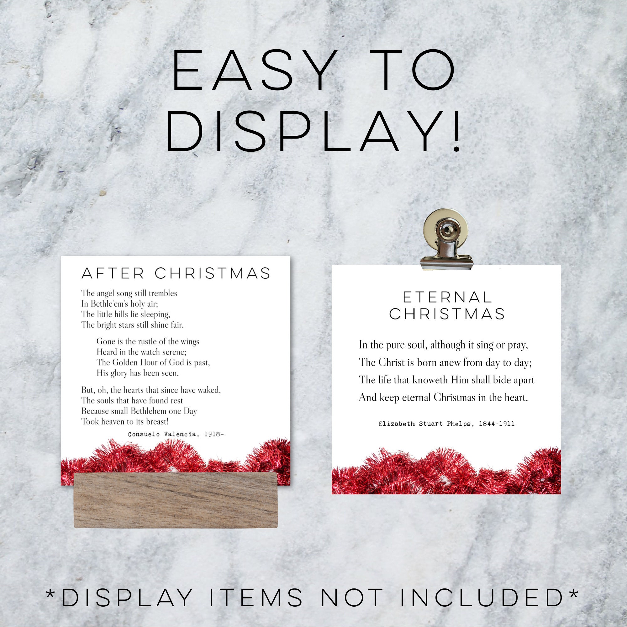 Christmas Poem Set | 4 Poems | Digital Download | Printable Art | 4x4 ...