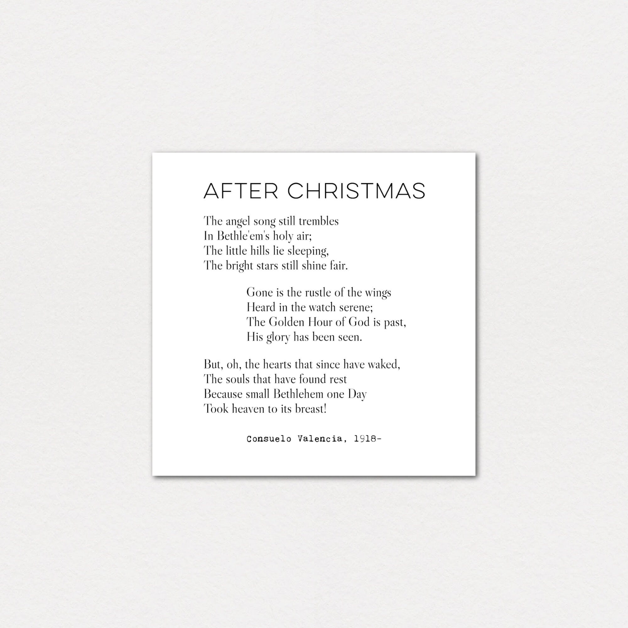 Christmas Poem Set | 4 Poems | Digital Download | Printable Art | 4x4 ...