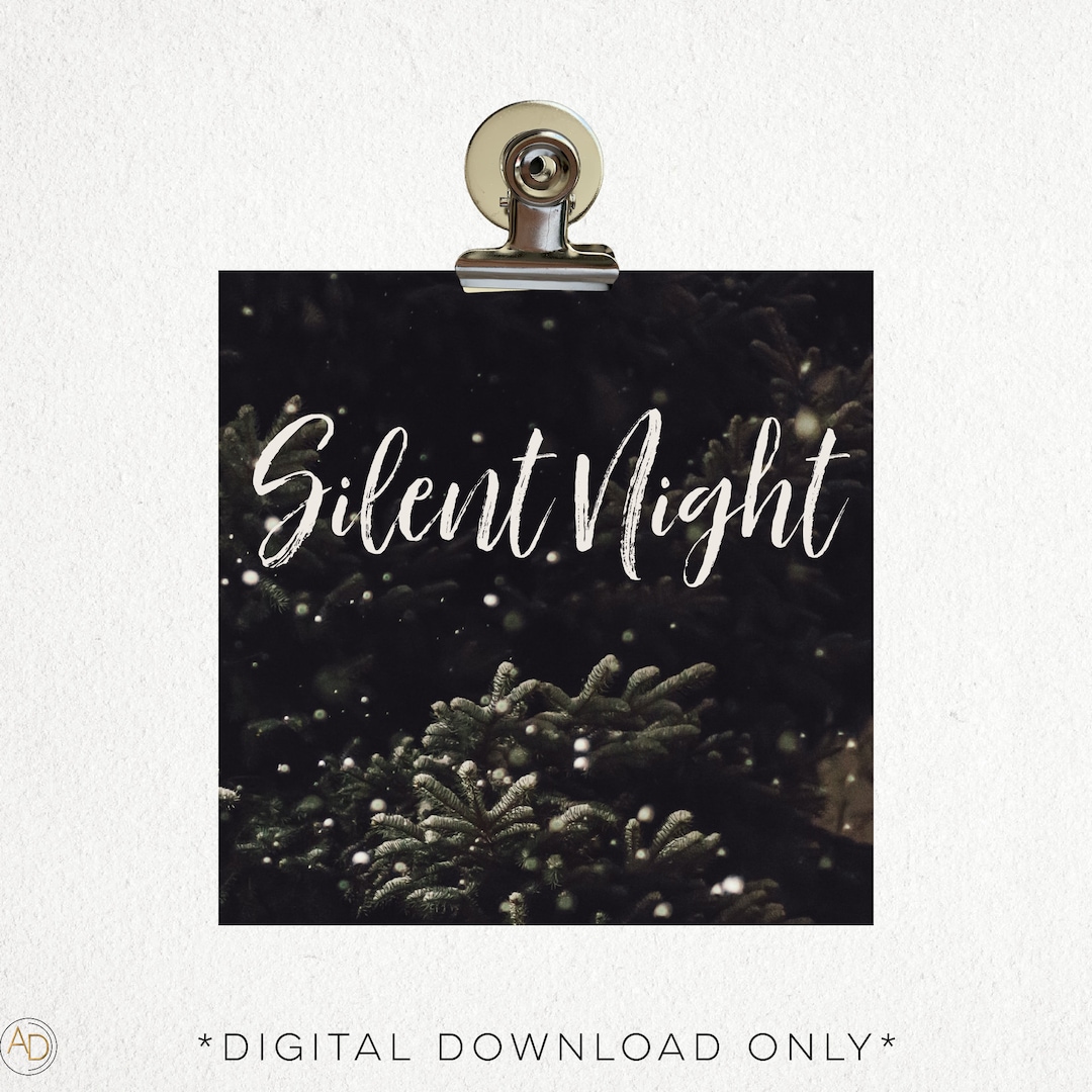 Christmas Song Lyrics Set | Silent Night | 15 Images | Digital Download ...