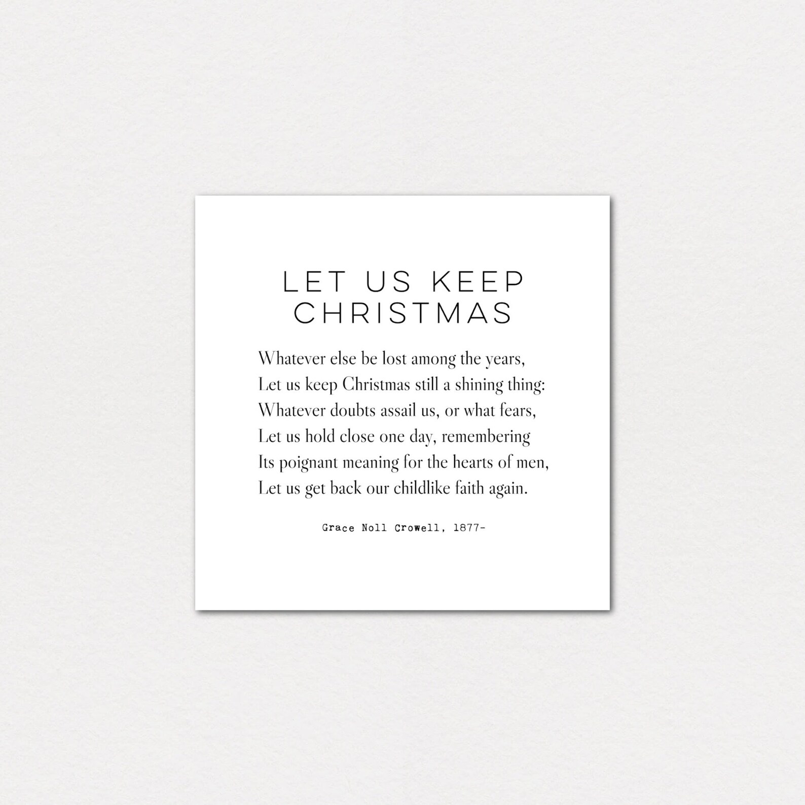 Christmas Poem Set | 4 Poems | Digital Download | Printable Art | 4x4 ...