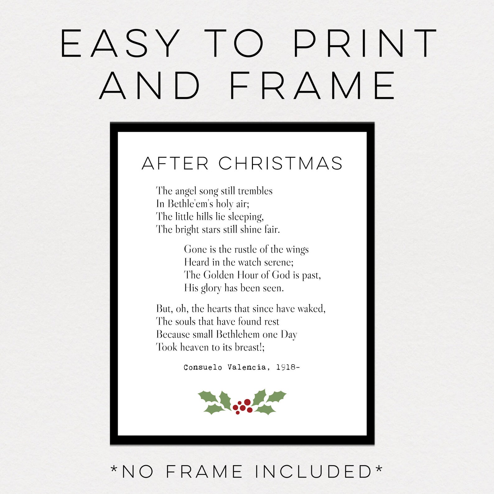Christmas Poem Set 4 Poems Digital Download Printable Art 8x10 JPG ...