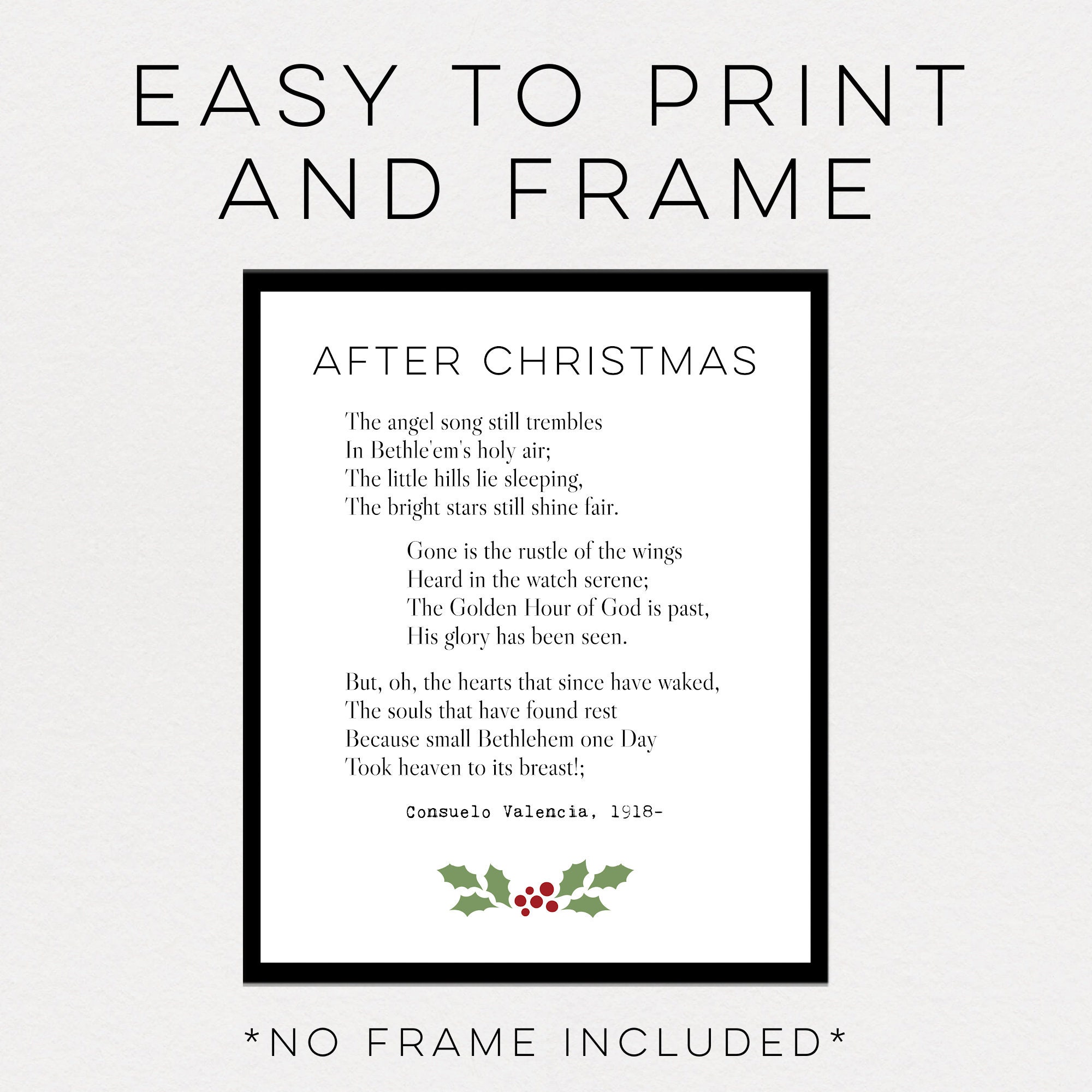 Christmas Poem Set 4 Poems Digital Download Printable Art 8x10 JPG ...