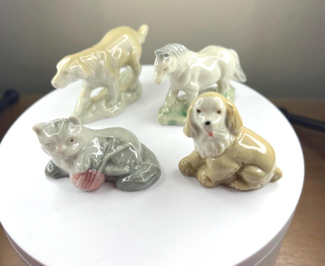Wade Figurines Whimsie-land Pets 1984 Kitten Pony Puppy Rabbit ...