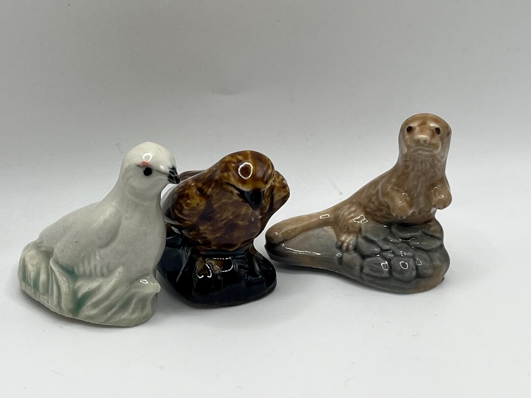 Wade Figurines Whimsie-land British Wildlife Set 5 Rare 1987 Otter ...