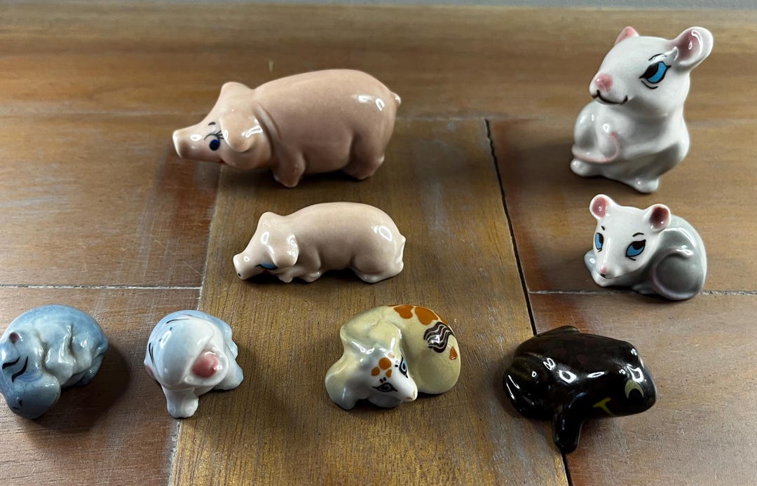 Wade Figurines Happy Family Series 1978-? Pig Frog Hippo Mouse Giraffe ...