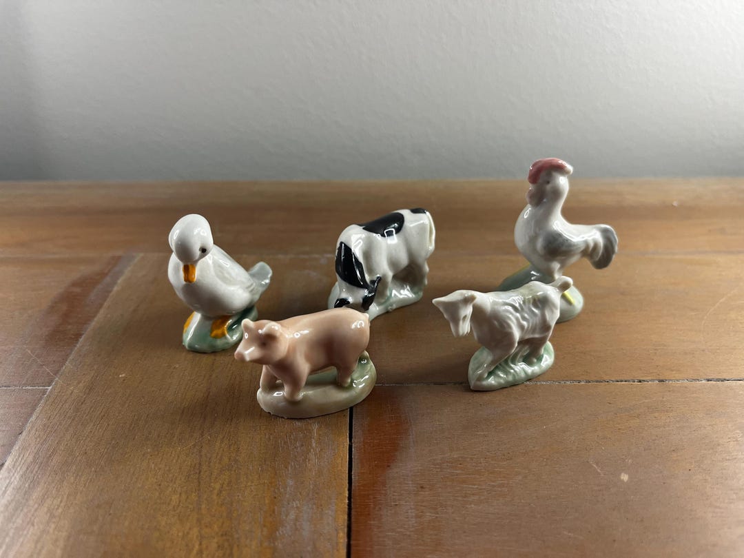Wade Figurines Whimsie-land Farmyard 1984 Cockerel Cow Goat Duck Pig - Etsy