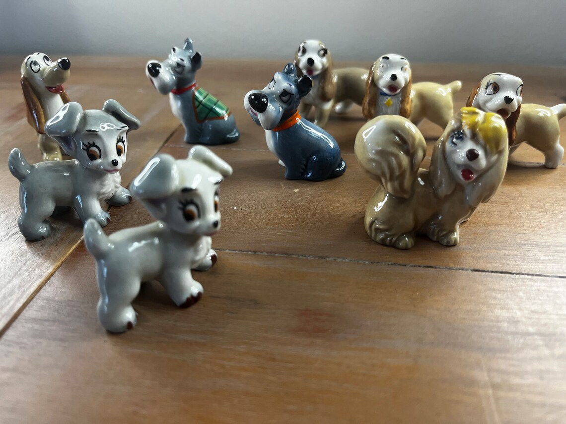 Wade Figurines Disney Lady and the Tramp Lady Scamp Dachsie Peg Jock - Etsy