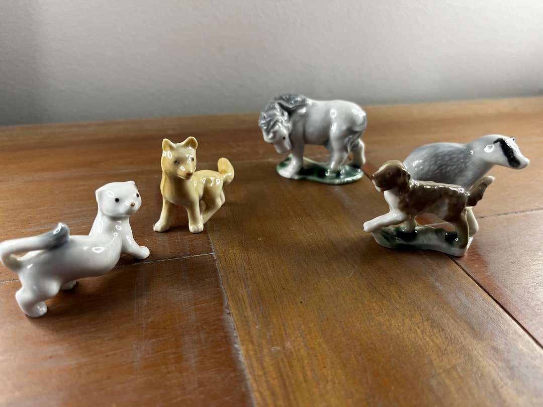 First Wade Whimsies Set 3 1955 Badger Shetland Pony Retriever Stoat Fox ...