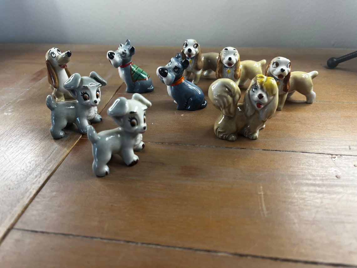 Wade Figurines Disney Lady and the Tramp Lady Scamp Dachsie Peg Jock - Etsy