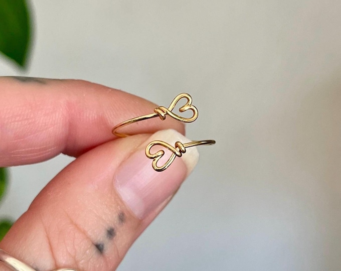 Simple Heart Ring - Etsy