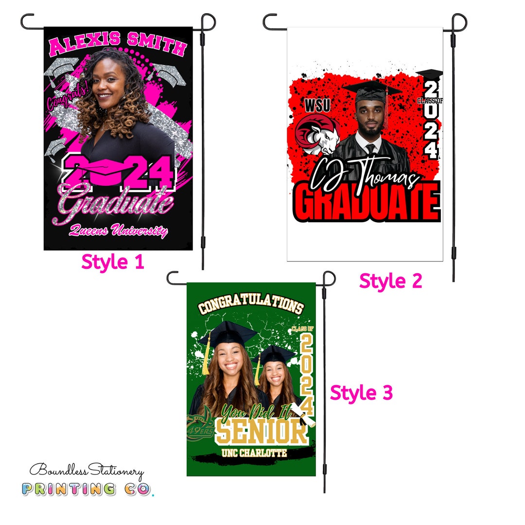 Personalized Graduation Flag, Photo Garden Flag, Customizable Grad ...