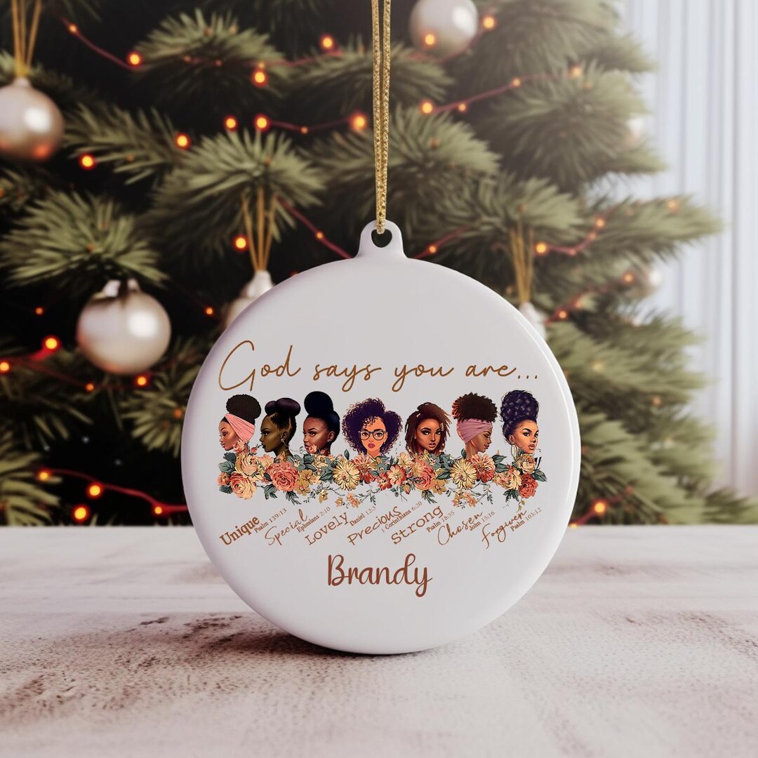 African American Affirmation Christmas Ornament Inspirational Holiday ...