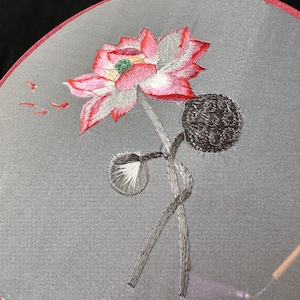 Handcrafted Chinese Traditional Embroidered Fan / Translucent Silk Fan ...