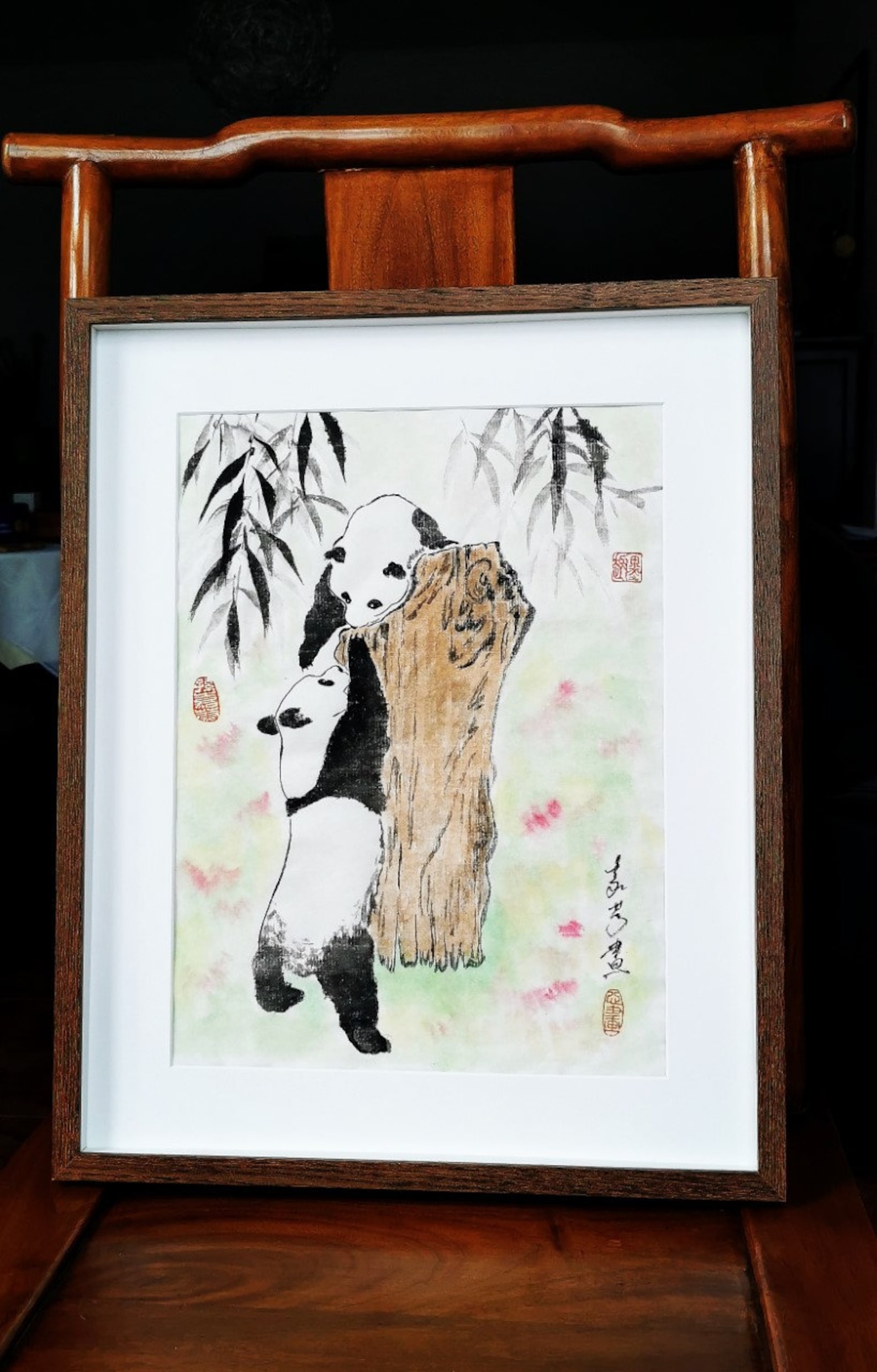 Panda Painting / Original Chinese Brush Water-ink Painting / Chinese ...